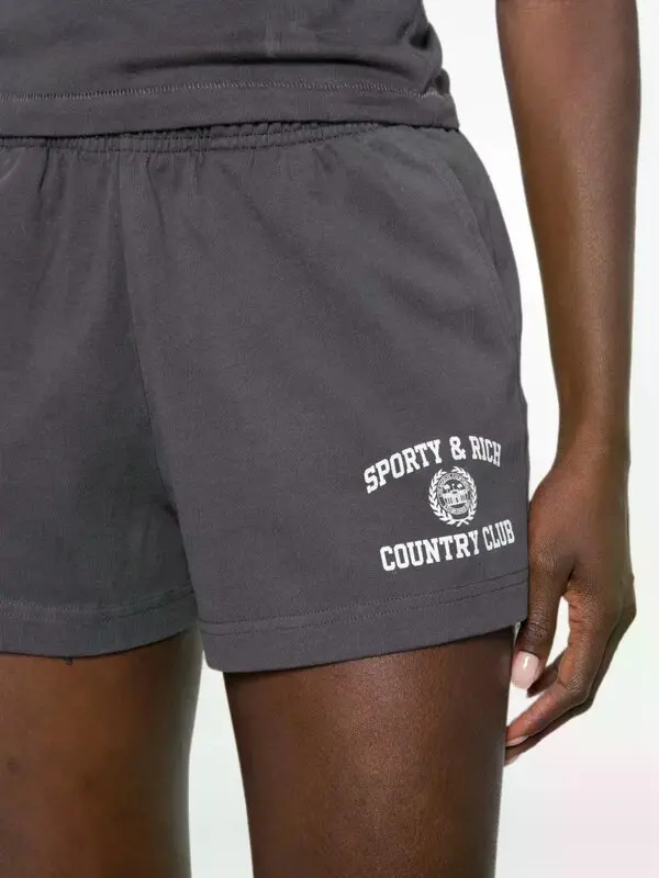 SPORTY & RICH Logo Print Elasticated Shorts