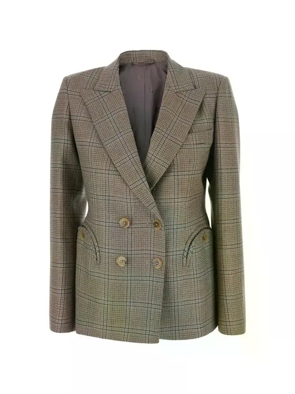 BLAZÉ MILANO Double-breasted Check Blazer - Neutrals