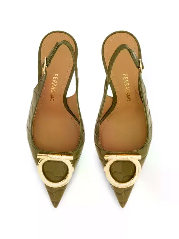 FERRAGAMO Maxi Gancini Slingback Pumps