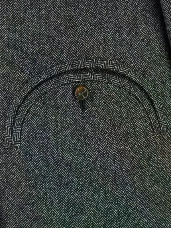 BLAZÉ MILANO Herringbone Pattern Double-breasted Blazer