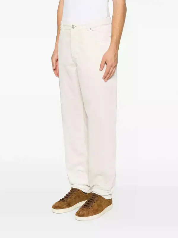 Brunello Cucinelli Off-white Corduroy Five-pocket Trousers - Neutrals