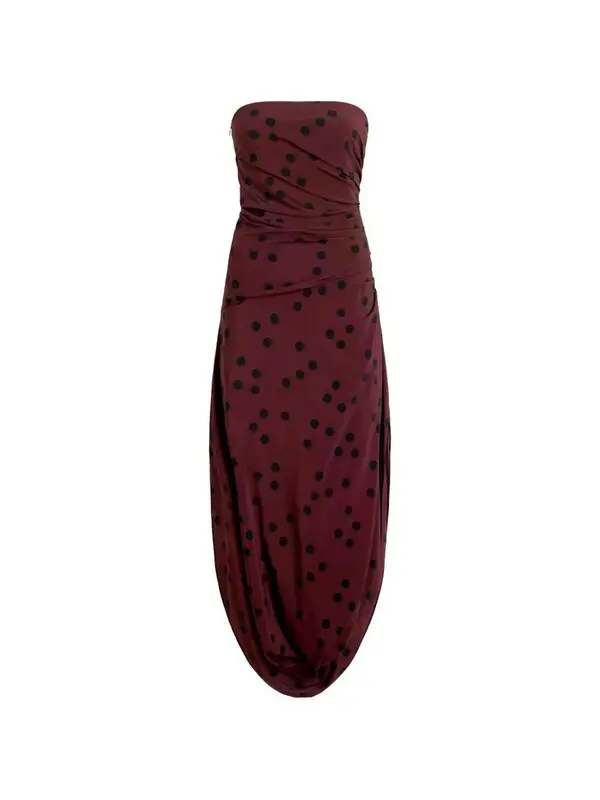 Proenza Schouler Nayara Printed Dot Stretch Viscose Dress - Brown