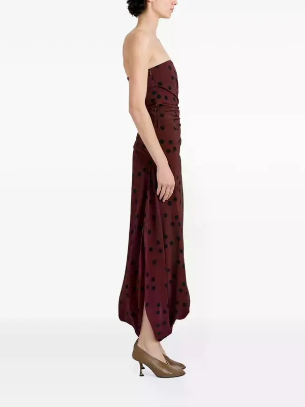 Proenza Schouler Nayara Printed Dot Stretch Viscose Dress - Brown