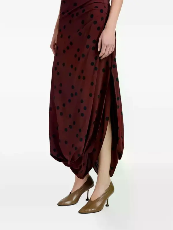 Proenza Schouler Nayara Printed Dot Stretch Viscose Dress - Brown