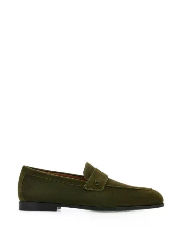 FERRAGAMO Suede Penny Loafers - Green
