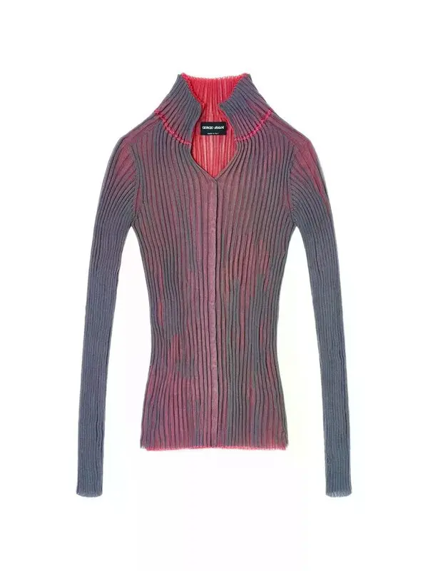 Giorgio Armani Ribbed Knit Long Sleeve Top