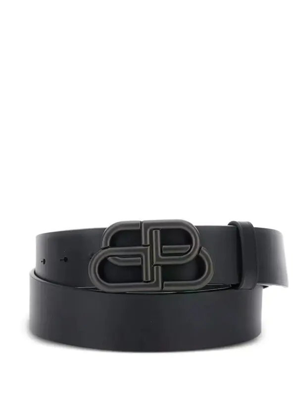 Balenciaga Logo-buckle Leather Belt - Black