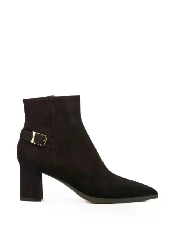 Santoni Buckle-detail Pointed-toe Ankle Boots