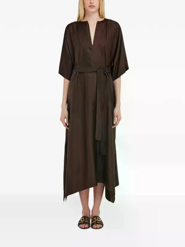 FERRAGAMO Silk Dress With Belted Waist