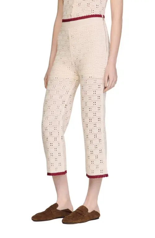 Sandro Crochet-look Knit Trousers