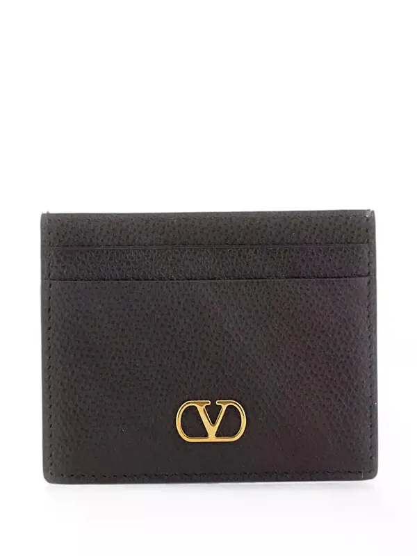 Valentino Garavani Vlogo Signature Leather Card Holder - Brown