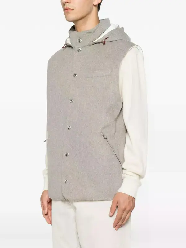 Brunello Cucinelli Hooded Gilet - Grey