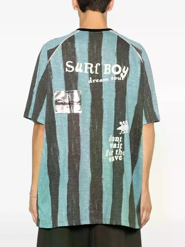 Palm Angels Striped Graphic-print T-shirt