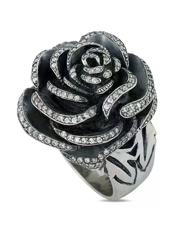 KING BABY STUDIO Sterling Cubic Zirconia Rose Ring - Silver