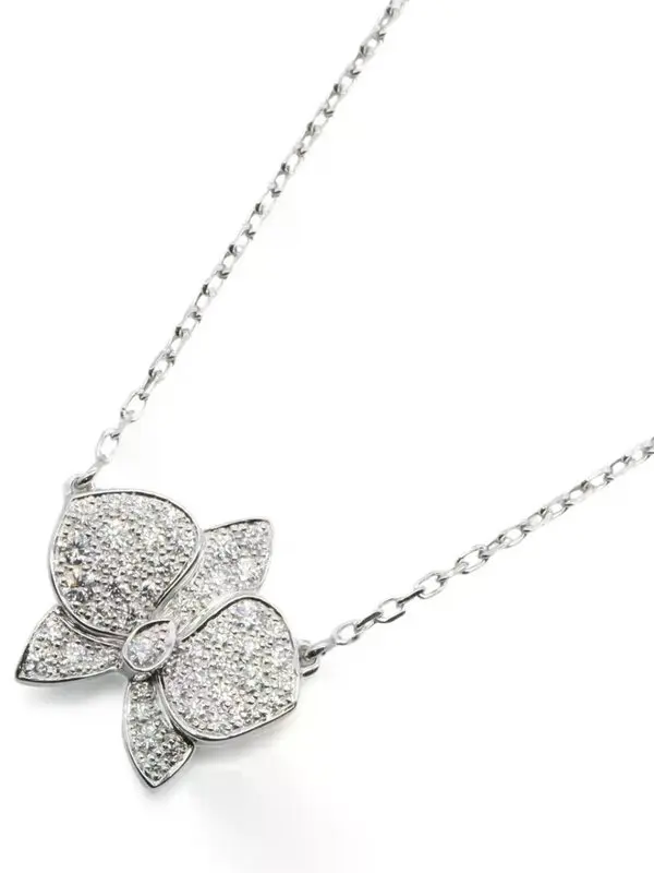 Cartier Caress Orchidée Diamond Necklace In White Gold - Silver