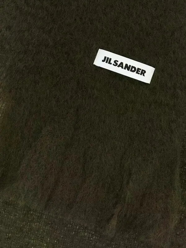 JIL SANDER Logo-patch Fringed Scarf