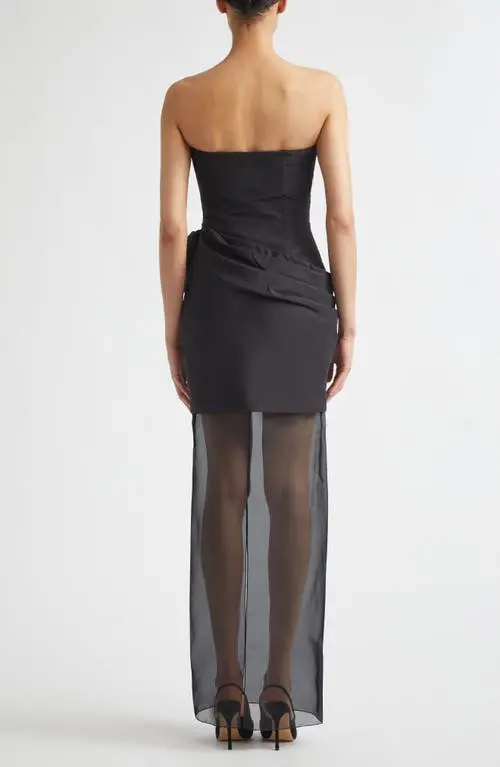 Carolina Herrera Draped Strapless Silk Faille & Organza Gown