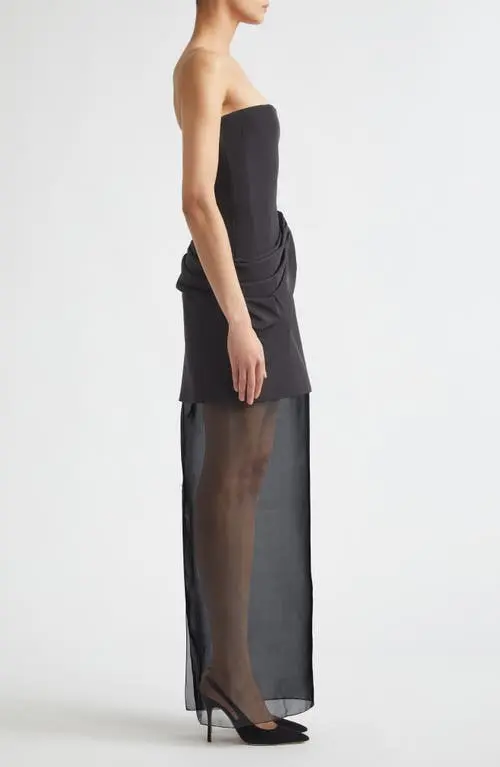 Carolina Herrera Draped Strapless Silk Faille & Organza Gown