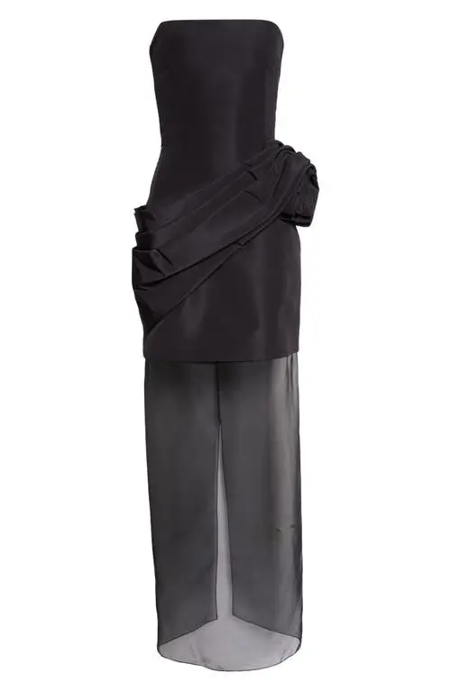 Carolina Herrera Draped Strapless Silk Faille & Organza Gown