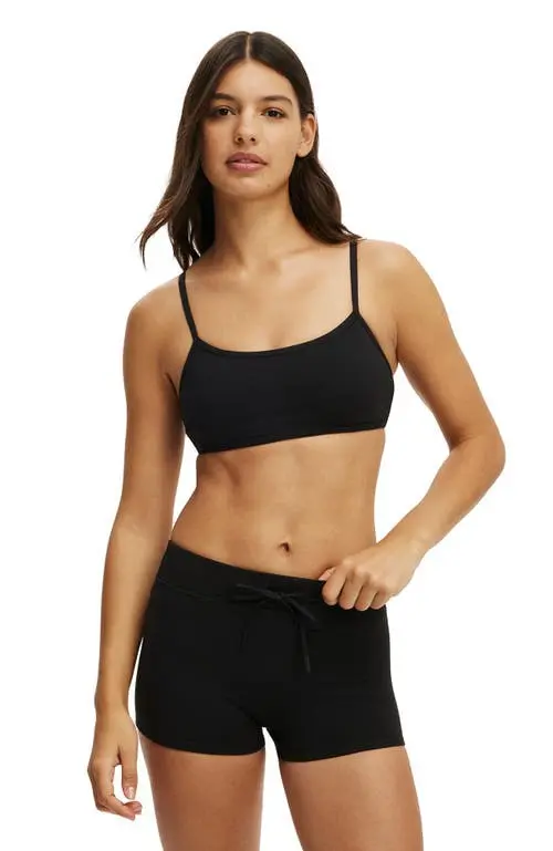 Cotton:on Active Ultra Soft Double Strap Back Crop - Black