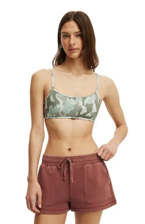 Cotton:on Active Ultra Soft Double Strap Back Crop - Camo