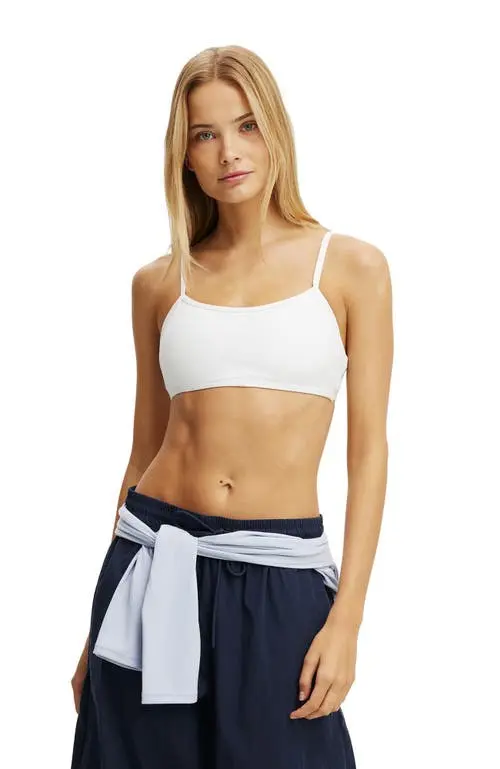 Cotton:on Active Ultra Soft Double Strap Back Crop - White