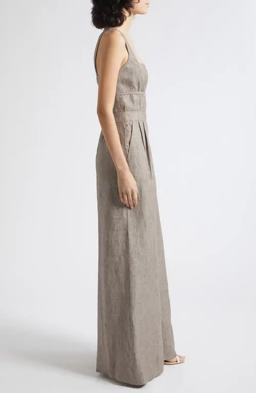 REISS Flora Wide Leg Linen Romper