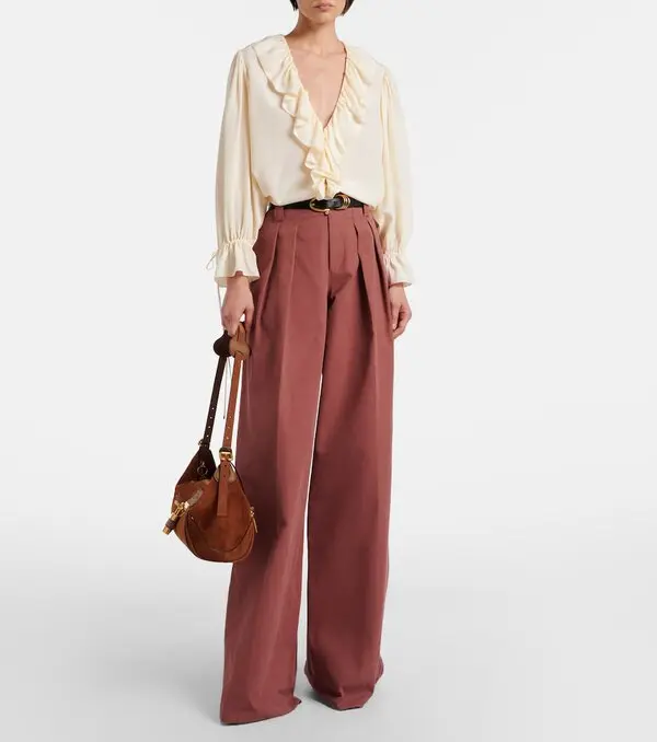 Chloé Cotton Canvas Wide-leg Pants