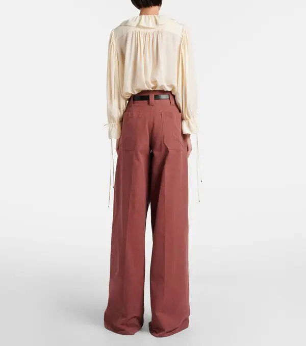 Chloé Cotton Canvas Wide-leg Pants