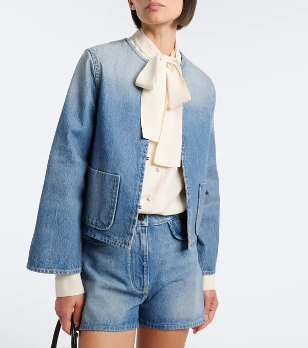 Valentino Garavani Vgold Faded Denim Jacket