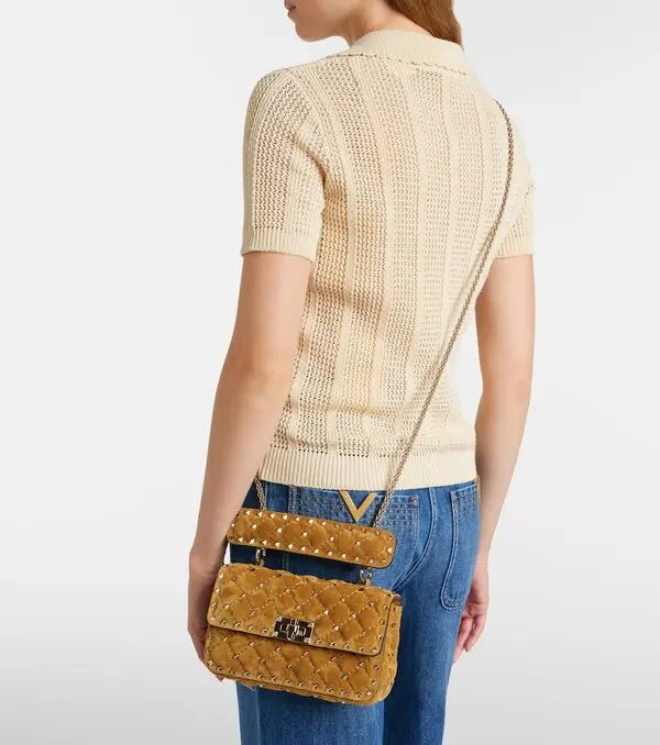 Valentino Garavani Rockstud Spike Small Suede Top-handle Bag