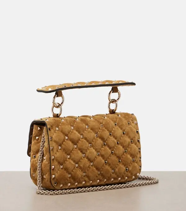 Valentino Garavani Rockstud Spike Small Suede Top-handle Bag