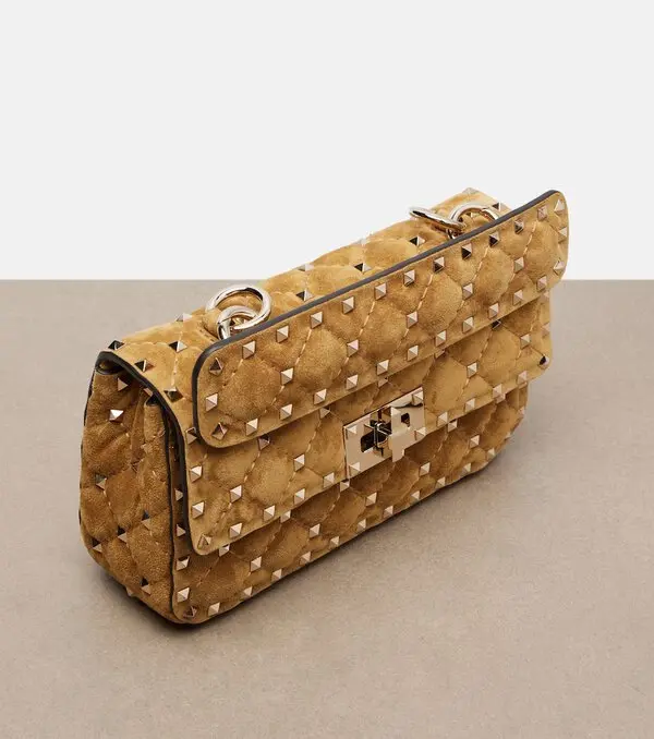 Valentino Garavani Rockstud Spike Small Suede Top-handle Bag