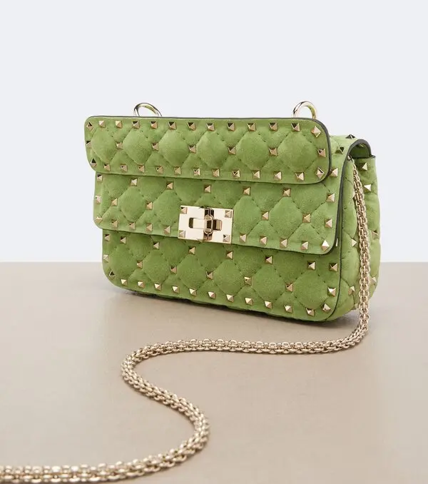 Valentino Garavani Rockstud Spike Small Top-handle Bag - Green