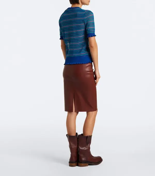 Stouls Gilda Leather Midi Skirt