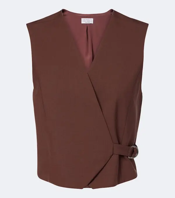 Brunello Cucinelli Monili Wool-blend Vest