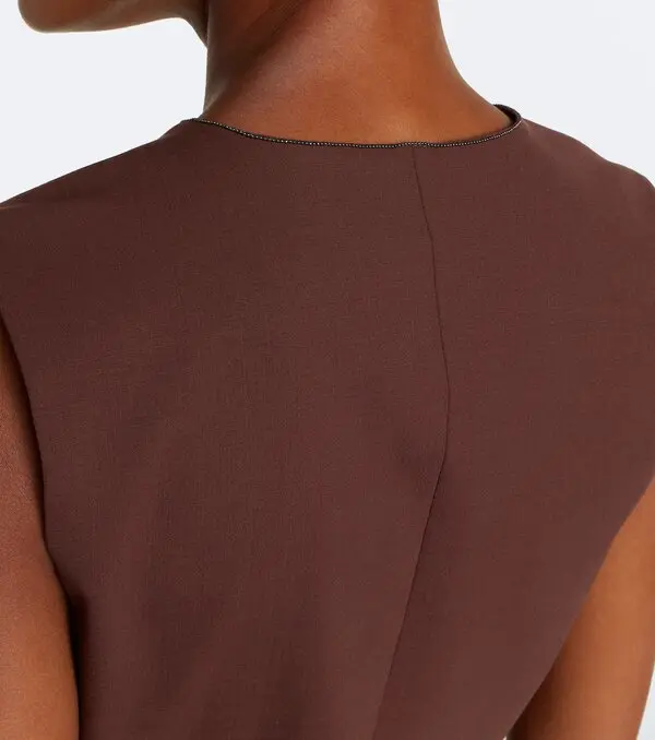 Brunello Cucinelli Monili Wool-blend Vest - Brown