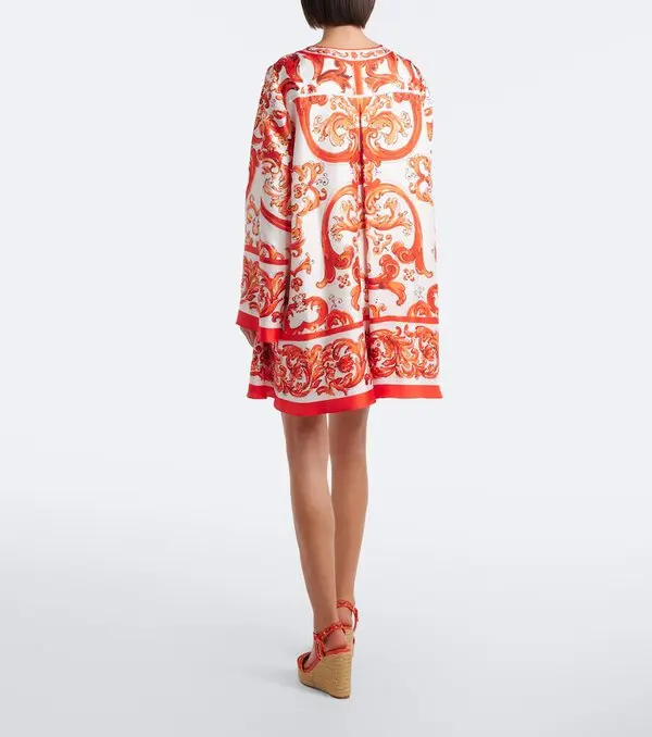 Dolce & Gabbana Majolica Silk Twill Kaftan