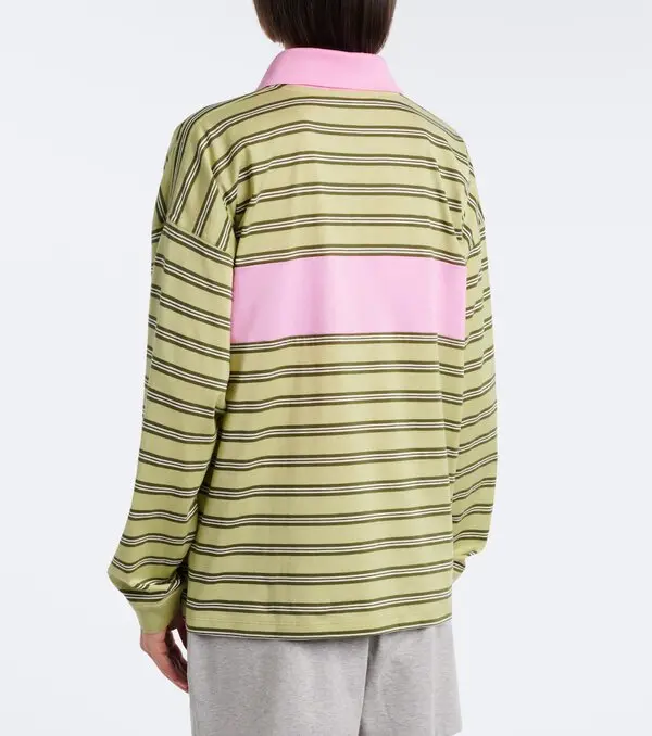 Versace Striped Cotton Jersey Polo Shirt