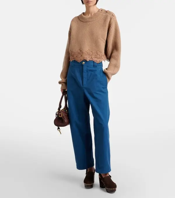 Chloé Cropped Barrel-leg Pants