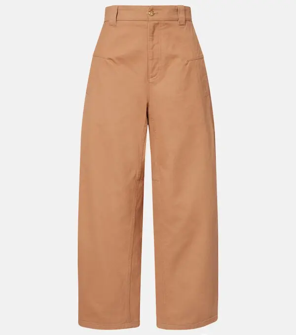 Chloé Cropped Barrel-leg Pants - Brown