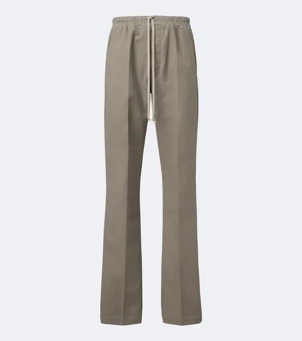 Rick Owens Dietrich Cotton Straight-leg Pants - Grey
