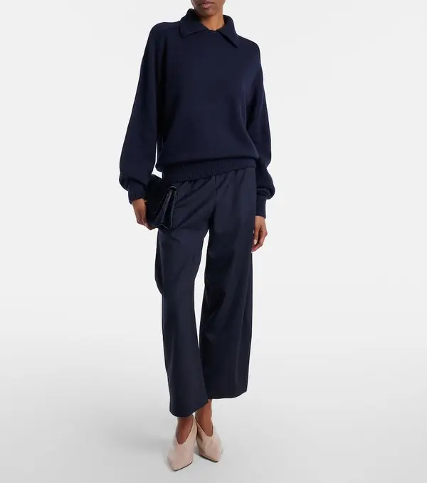 Khaite Jackson Wool And Cashmere Polo Sweater