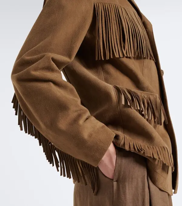 Ralph Lauren Fringed Suede Jacket - Brown