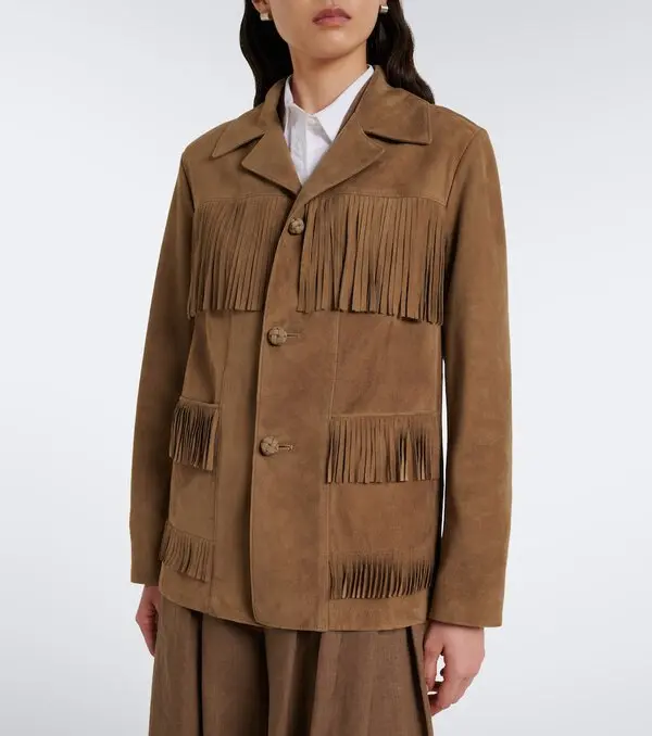 Ralph Lauren Fringed Suede Jacket - Brown