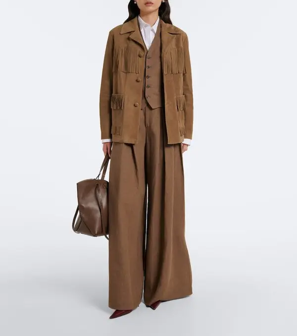 Ralph Lauren Fringed Suede Jacket - Brown