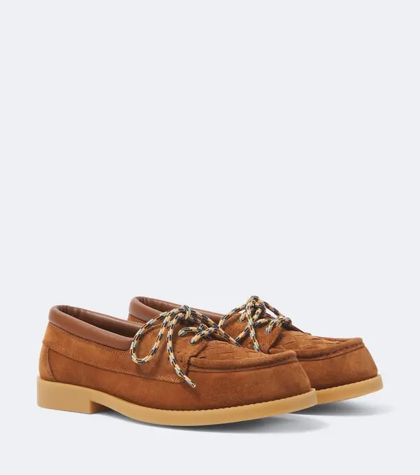 Bottega Veneta Pier Suede Boat Shoes - Brown