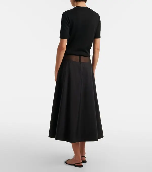 THE ROW Irella Cotton Poplin Midi Skirt