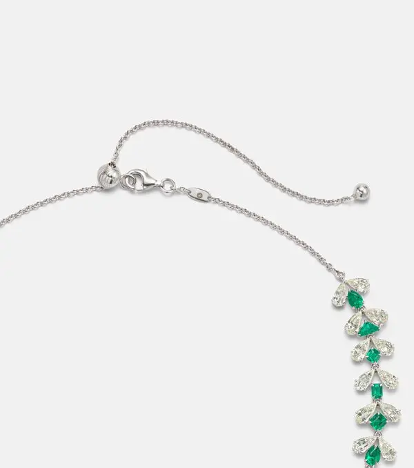 KAMYEN 18kt White Gold Necklace With Emeralds