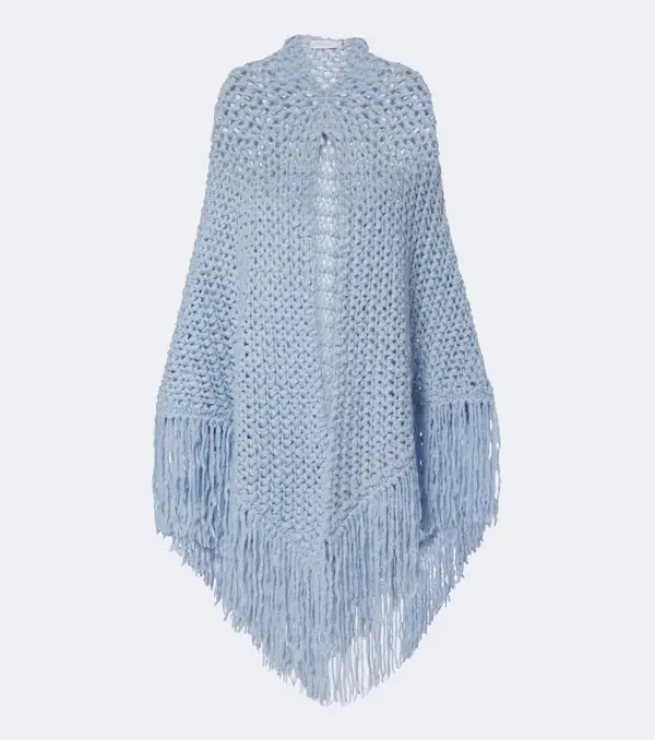 Gabriela Hearst Lauren Fringed Cashmere Shawl - Blue